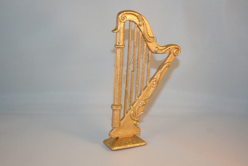 Gold-Harfe 13,5cm Kunststoff SK-Spielwaren