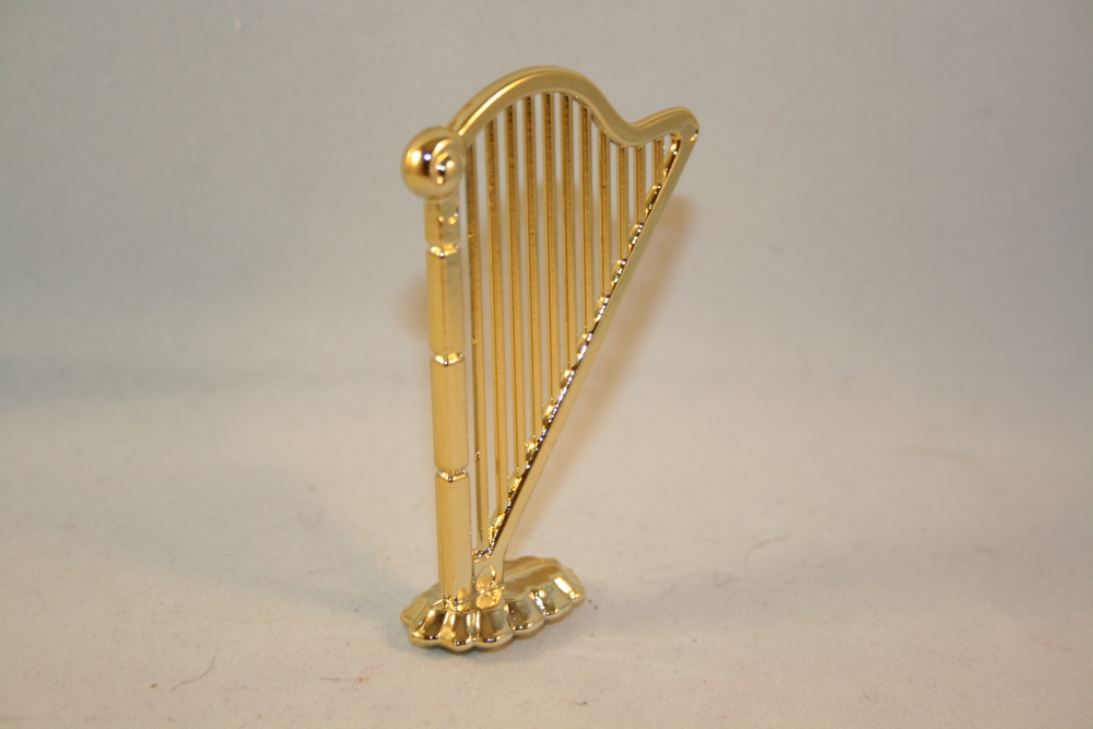 Gold Harfe 7 cm aus Kunststoff SK-Spielwaren